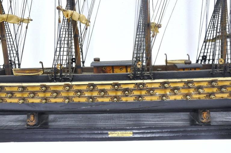 Large Antique Spanish Sail Boat Model at 1stDibs