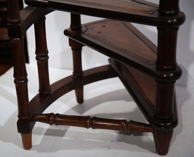 Vintage English Library Step Ladder with Leather Stairs at 1stDibs ...