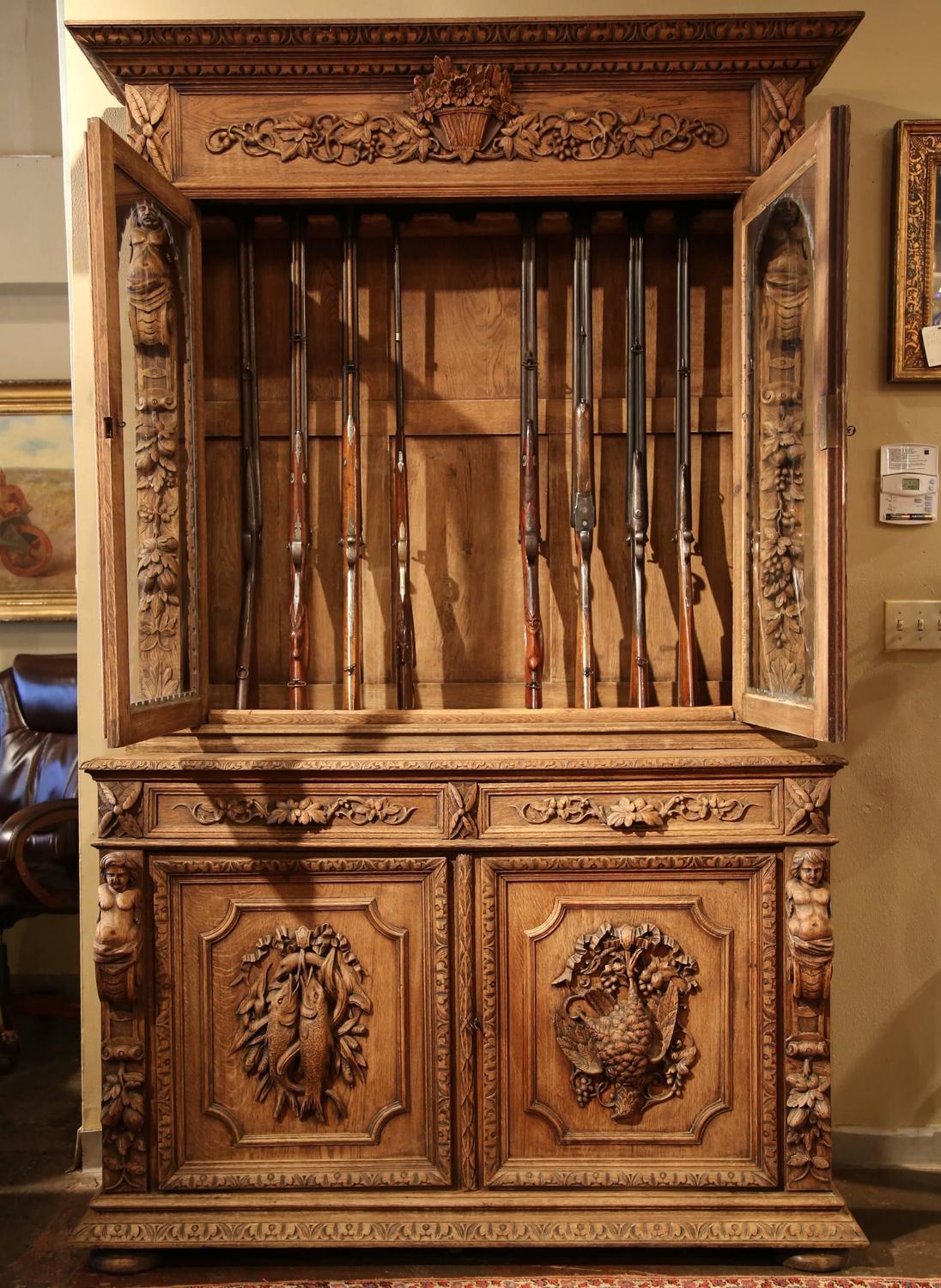 Antique Wood Gun Cabinet Hilary Thessing