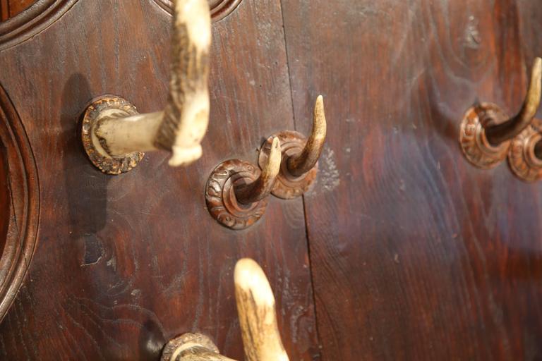 19th Century French Black Forest Carved Gun or Coat Rack with Antlers ...
