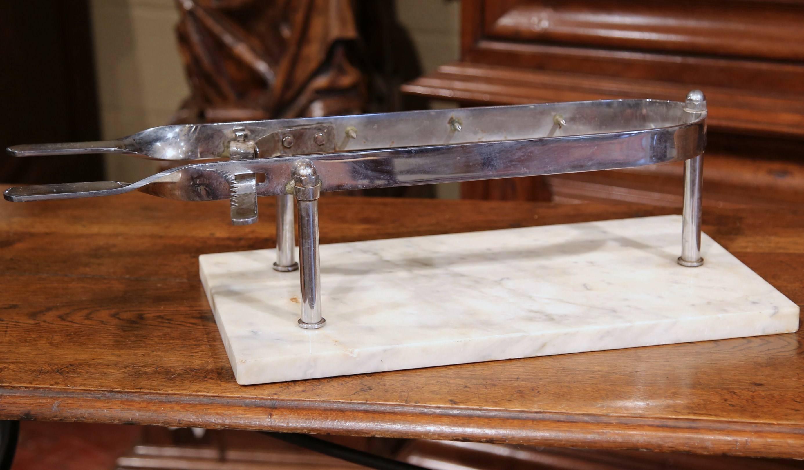 Early 20th Century French Stainless Steel and Marble Butcher Meat ...