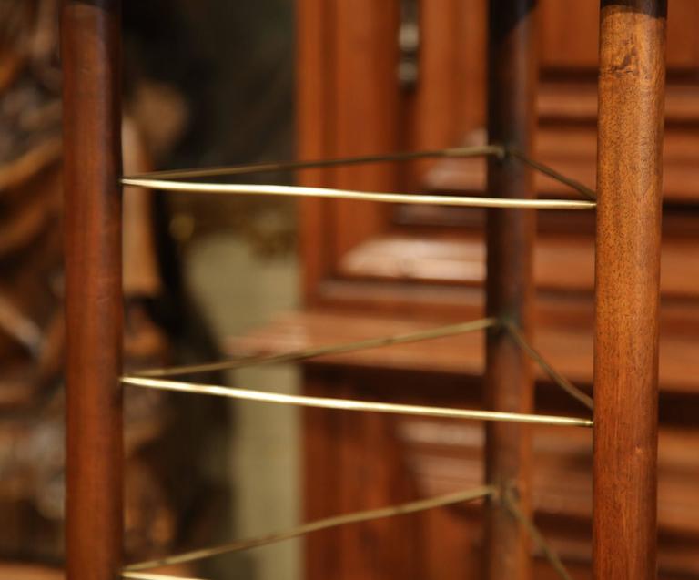 19th Century French Louis Philippe Walnut Plate Rack with Brass Holders ...