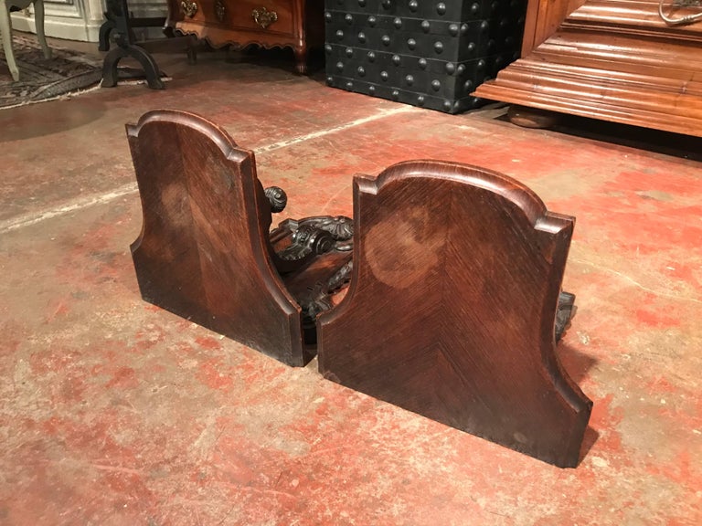 Pair of 19th Century, French Carved Walnut and Veneer Corbels Wall ...