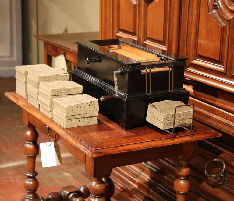 19th Century French Organina Thibouville Music Box with 15 Punched ...