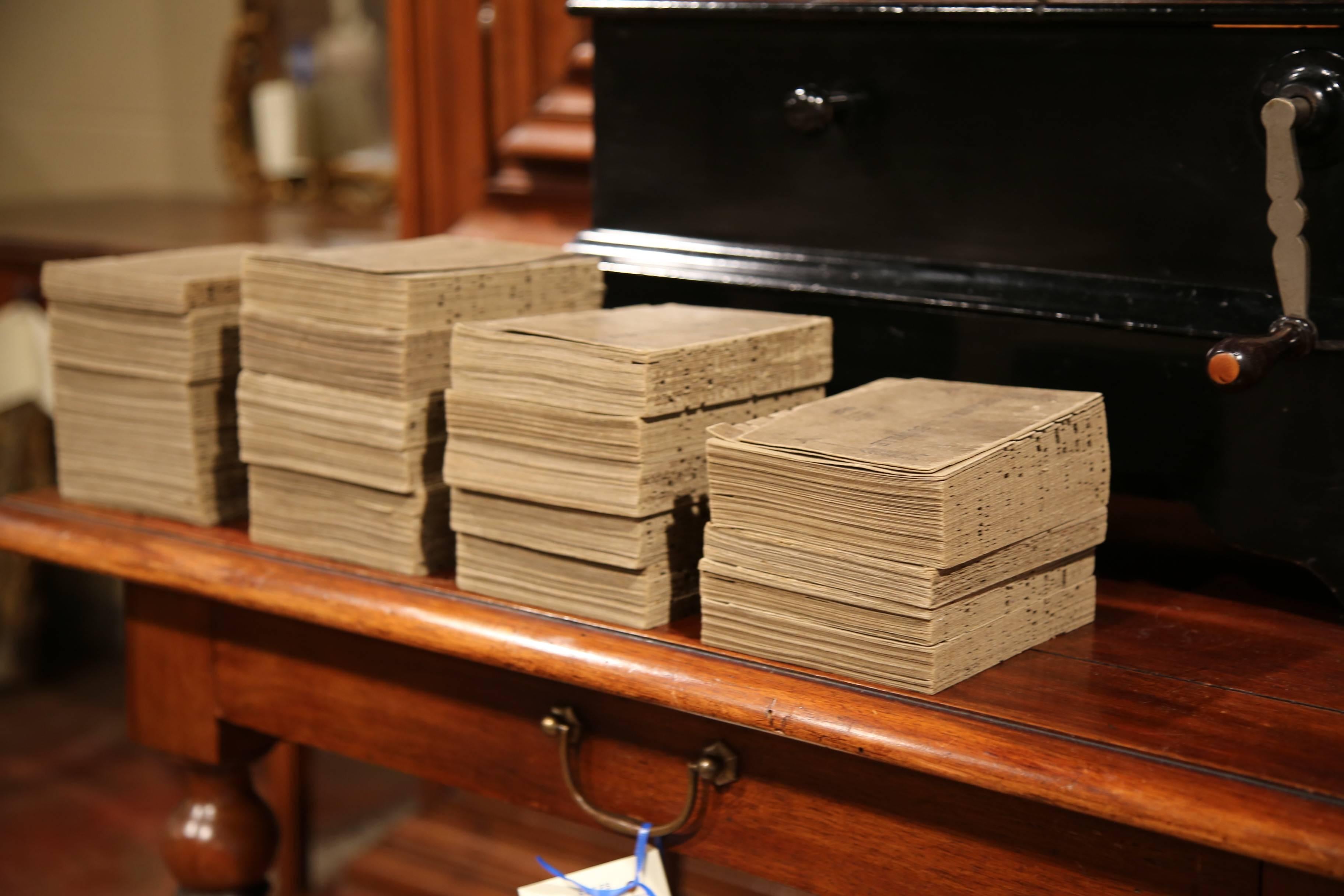 19th Century French Organina Thibouville Music Box with 15 Punched ...