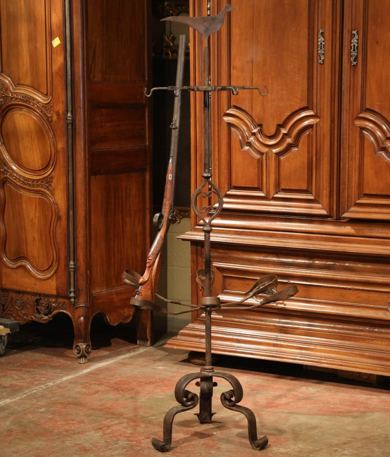 Mid-19th Century French Forged Iron Six-Gun Display Rack on Pedestal ...