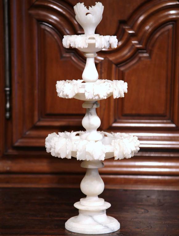 19th Century French Carved Three-Tier Alabaster Display Centerpiece at ...