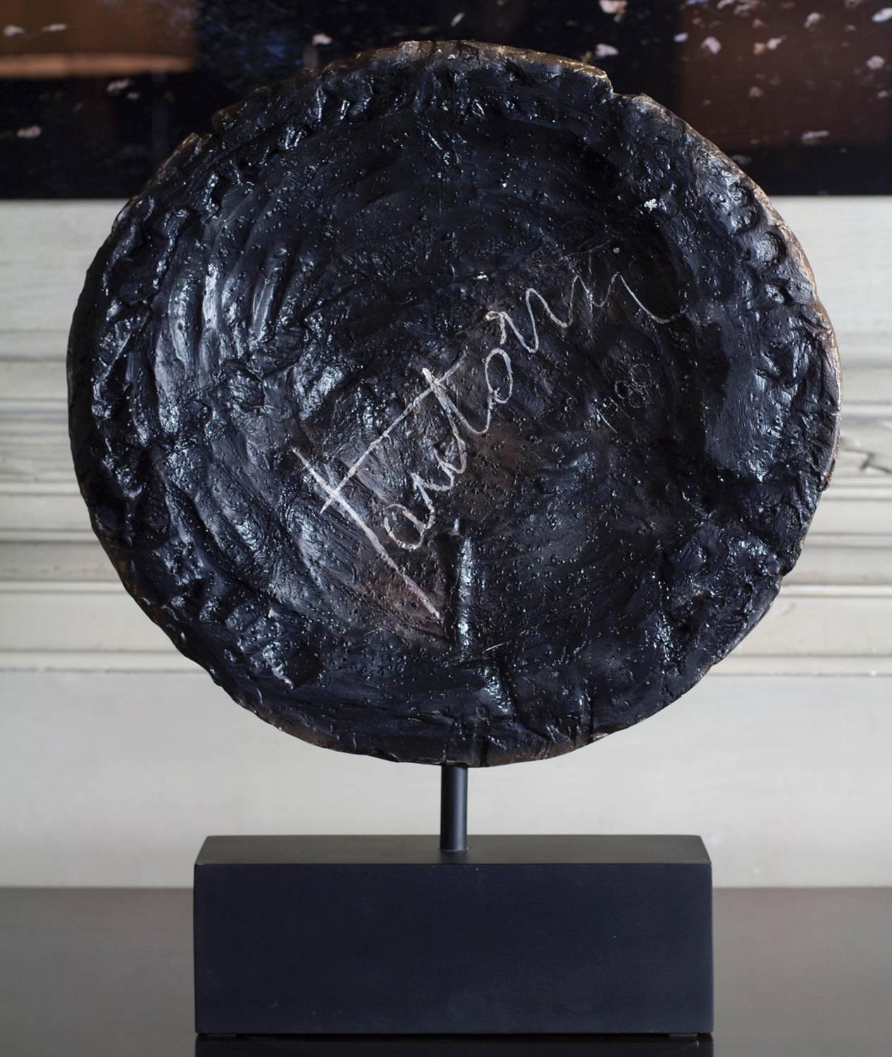 1980's Marcello Fantoni Medallion Sculpture with Gilded Effect at 1stDibs