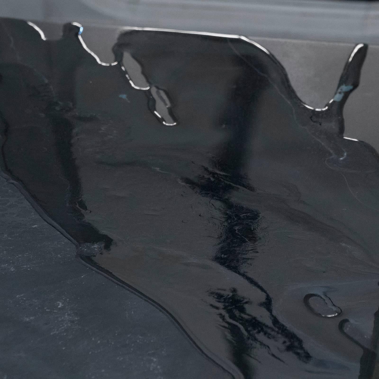 Contemporary Multilayered Black Resin Sideboard at 1stDibs