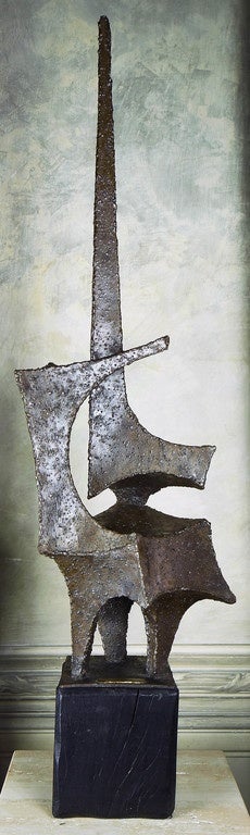 1972 Italian Abstract Brut Steel Sculpture at 1stDibs