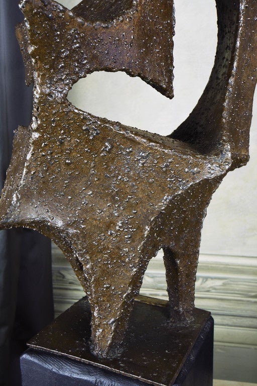 1972 Italian Abstract Brut Steel Sculpture at 1stDibs