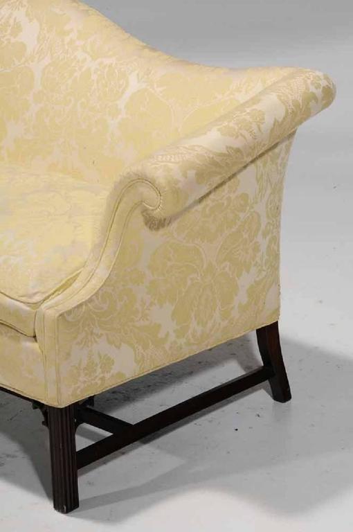 Chippendale Style and Upholstered Camelback Sofa and Down Seat, 20th ...