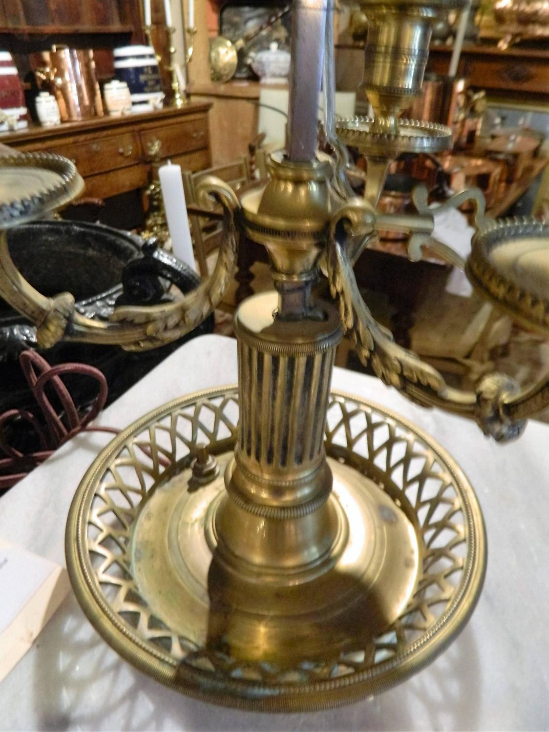 Brass Bouillotte Lamp with a Reticulated Base, Late 19th-Early 20th ...