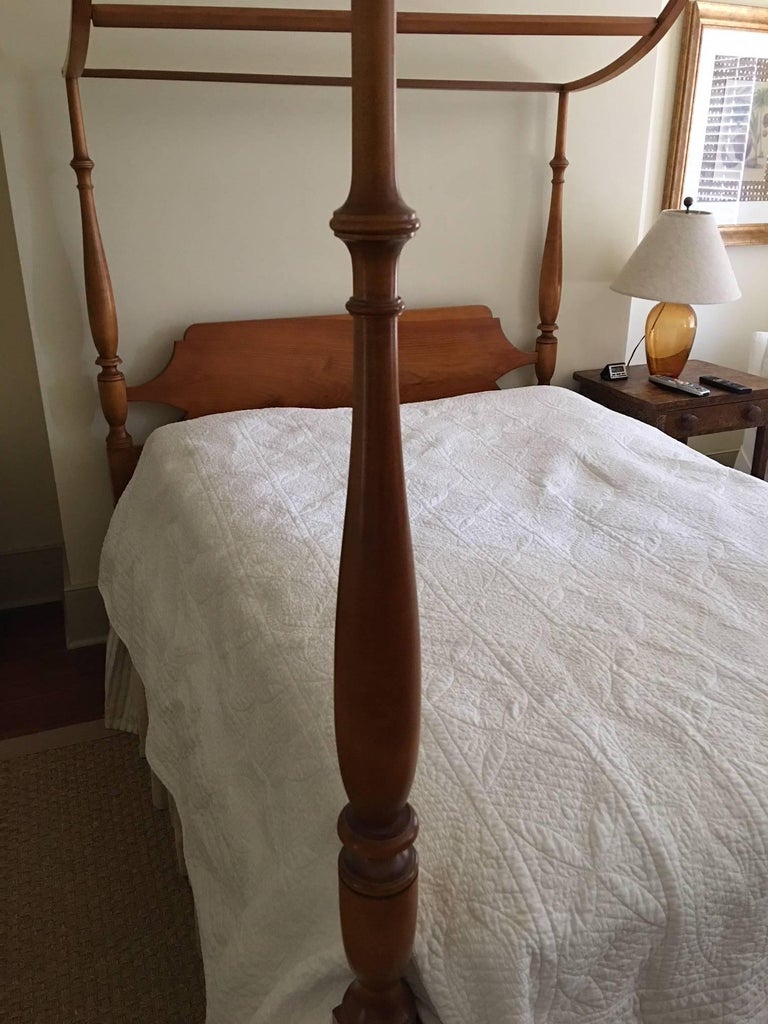 American Maple Full Size Tester Bed with Canopy, circa 1930 at 1stDibs