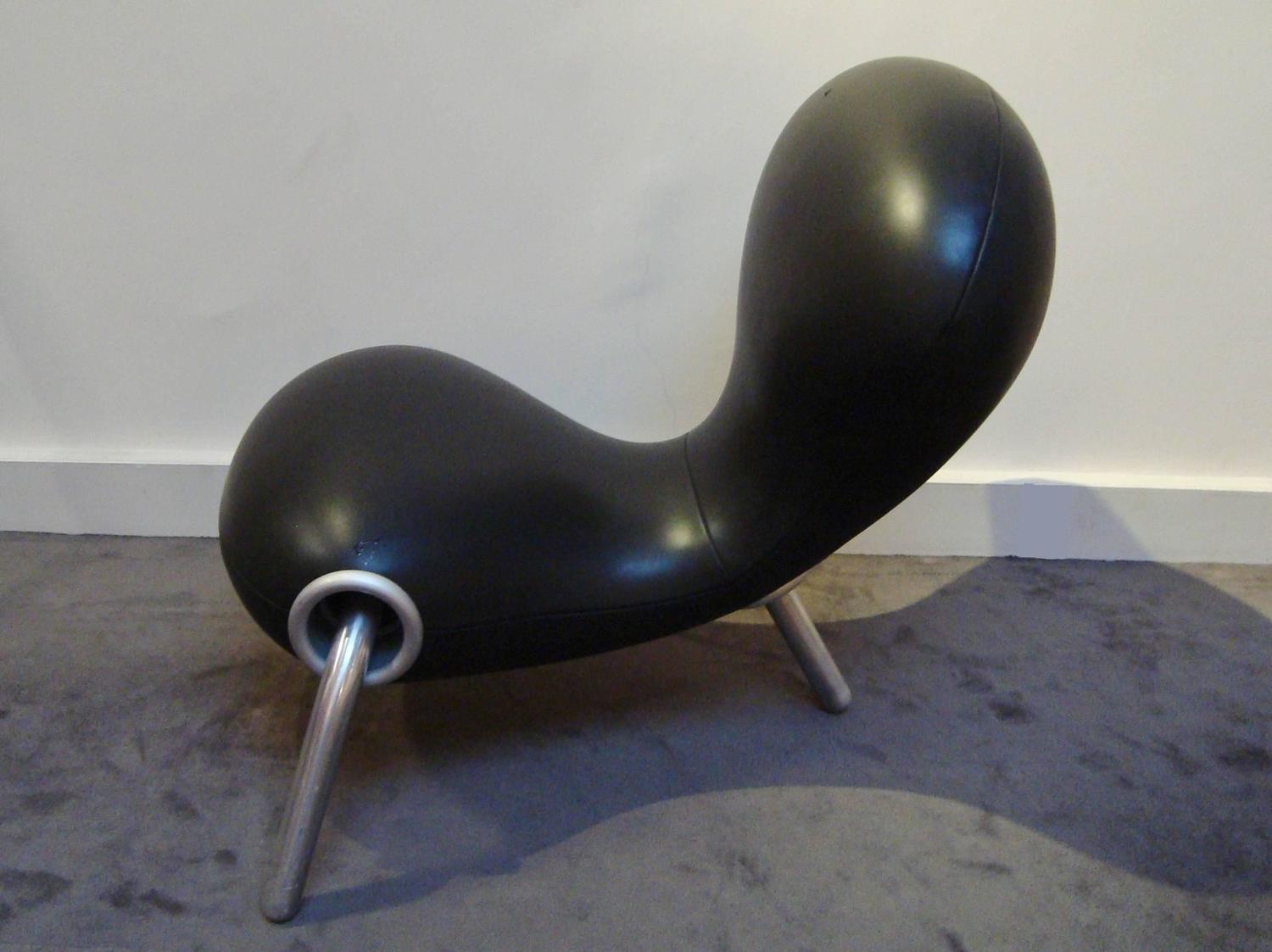 Black Neoprene Embryo Chair by Marc Newson, 1988 For Sale at 1stdibs