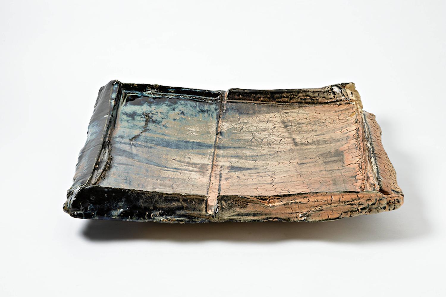 Big Wall Decorative Stoneware Plate, Sculpture by Claude Champy, 1984 ...