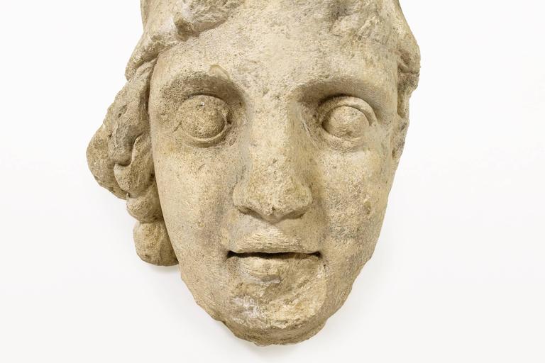 Roman Antiquities Stone Sculpture of Minerva with Helmet, 2nd Century ...