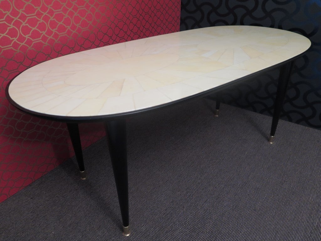 Art Deco Oval Goat Skin Dining Table, 1940 at 1stDibs