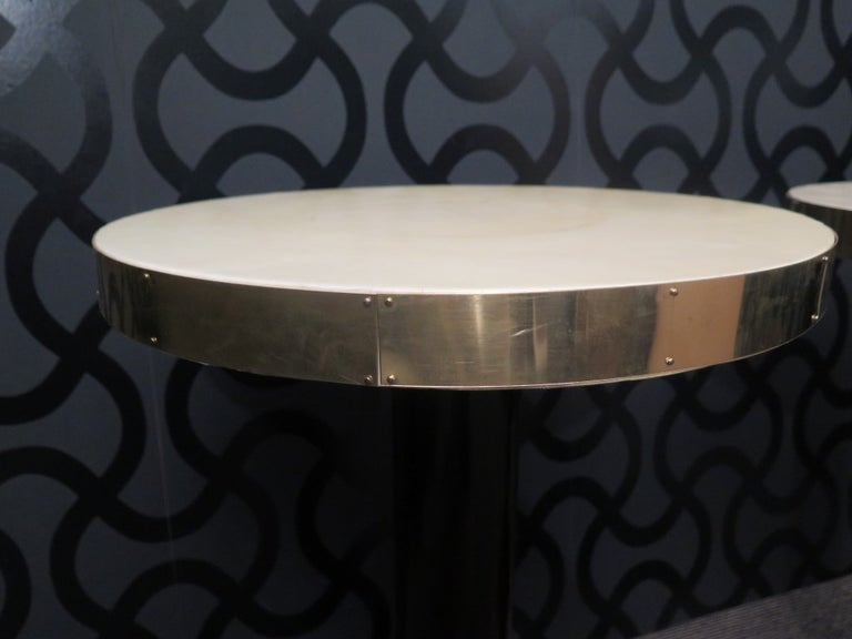 Pair of Art Deco Macassar Goat Skin and Brass Side Tables, 1930 For ...