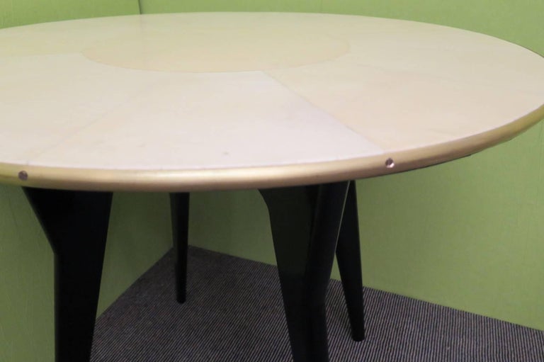 Art Deco Round Goatskin Card and Tea Table, 1940 at 1stDibs