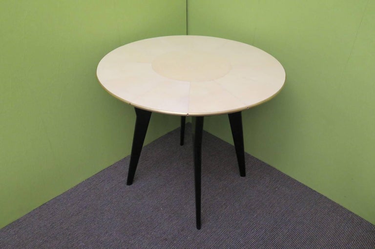 Art Deco Round Goatskin Card and Tea Table, 1940 at 1stDibs