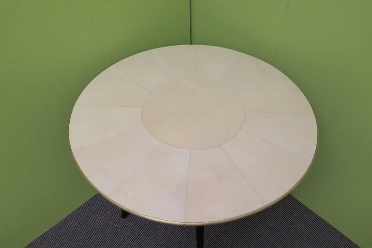 Art Deco Round Goatskin Card and Tea Table, 1940 at 1stDibs