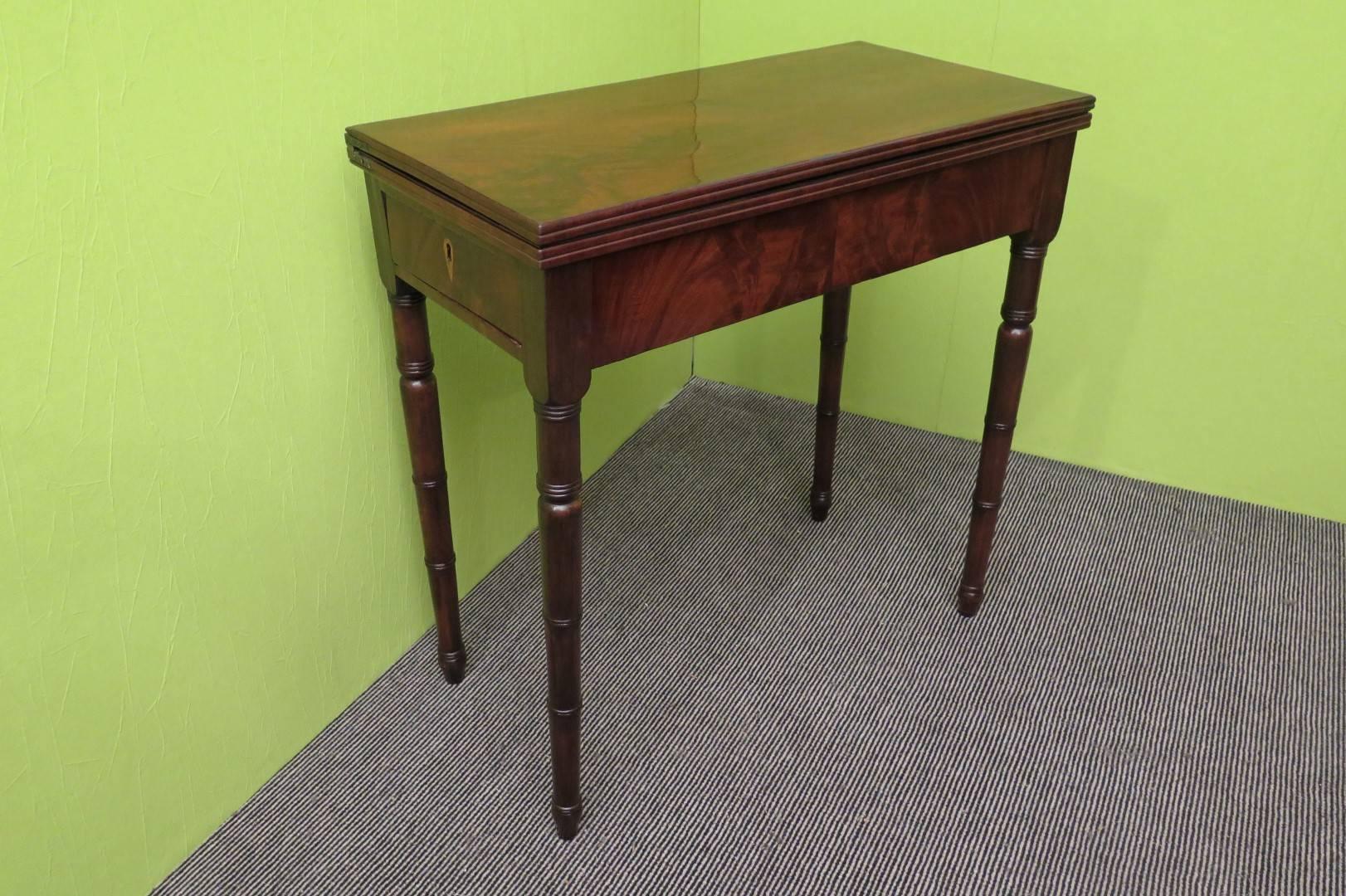 Mid-19th Century Openable Walnut Card Table, 1850 For Sale at 1stDibs