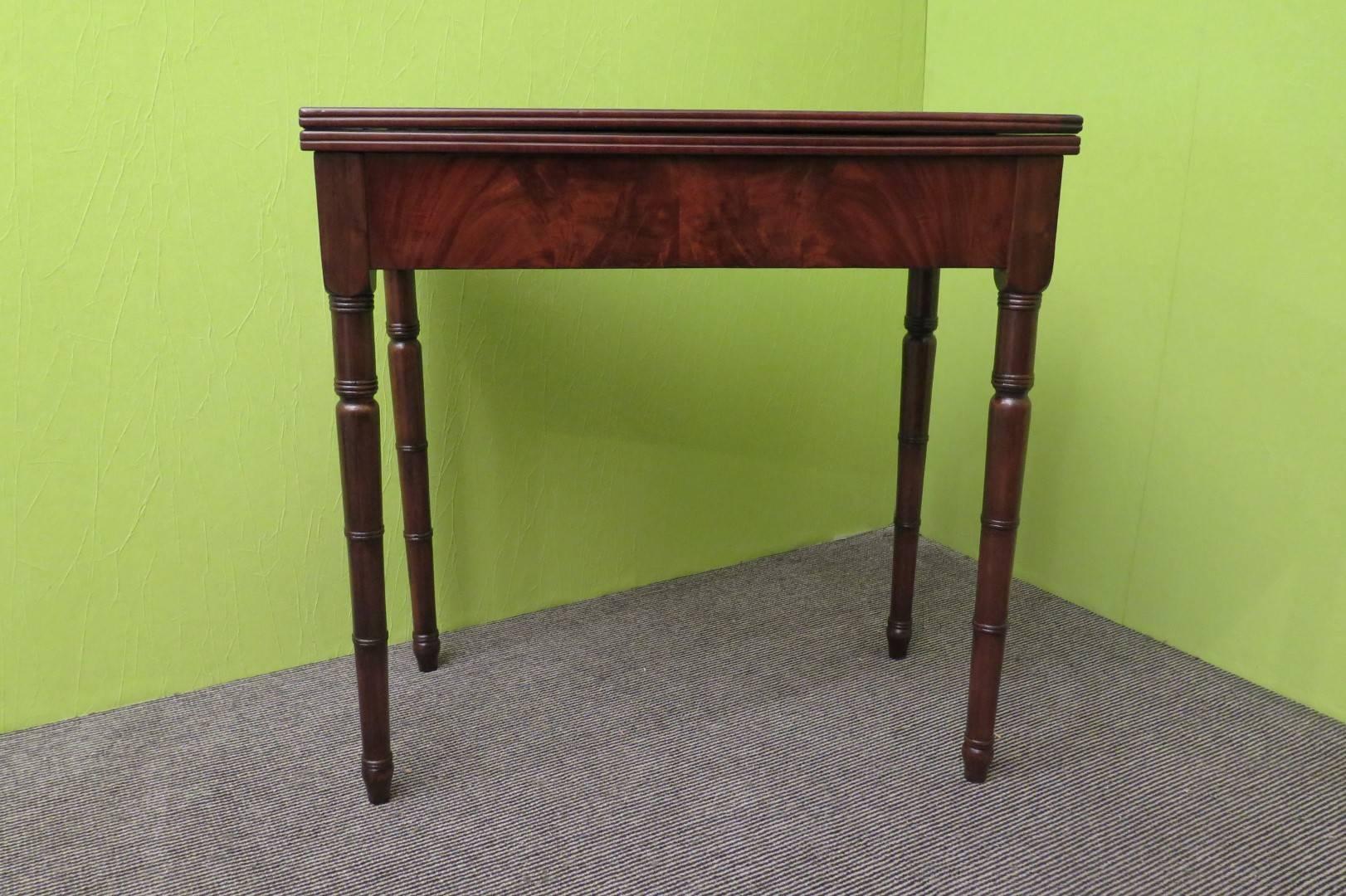 Mid-19th Century Openable Walnut Card Table, 1850 For Sale at 1stDibs