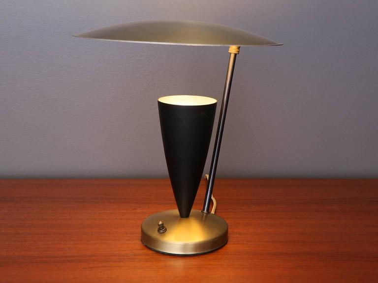 Brass Reflector Desk Lamp in the Style of Arredoluce at 1stDibs