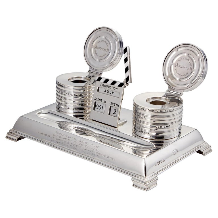 Silver and Enamel Film Inkstand by Goldsmiths and Silversmiths Company ...