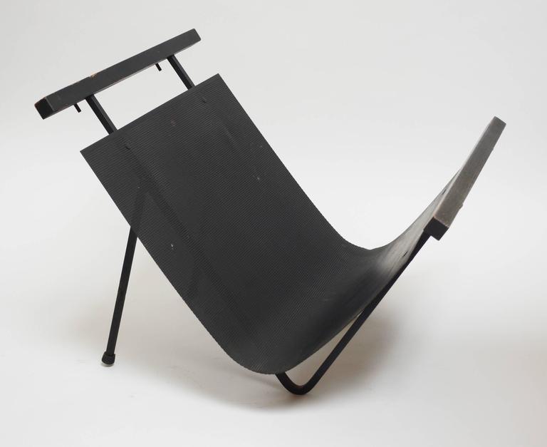 Modernist Perforated Steel Magazine Rack at 1stDibs