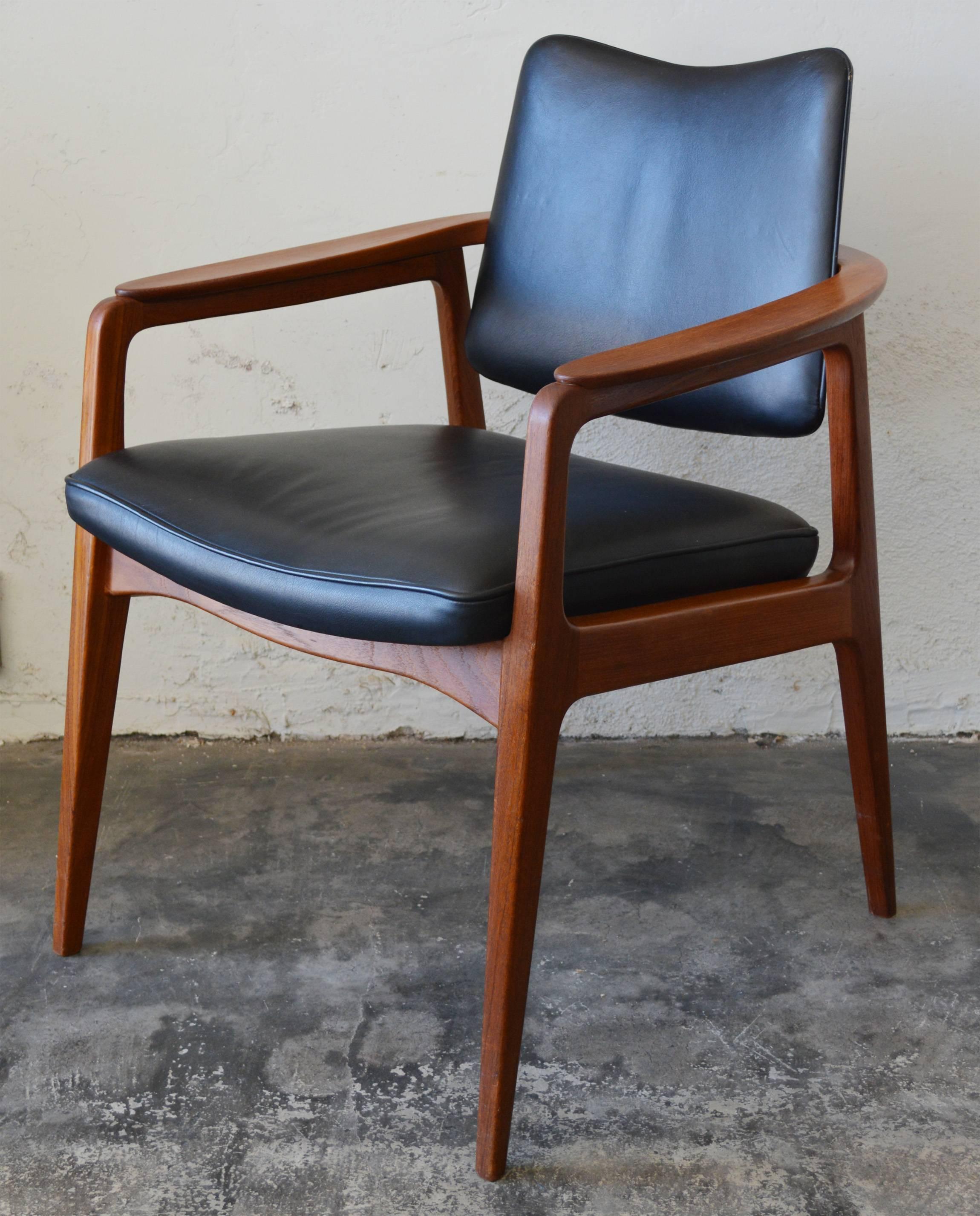 Sigvard Bernadotte Mid-Century Teak and Leather Armchair at 1stDibs ...