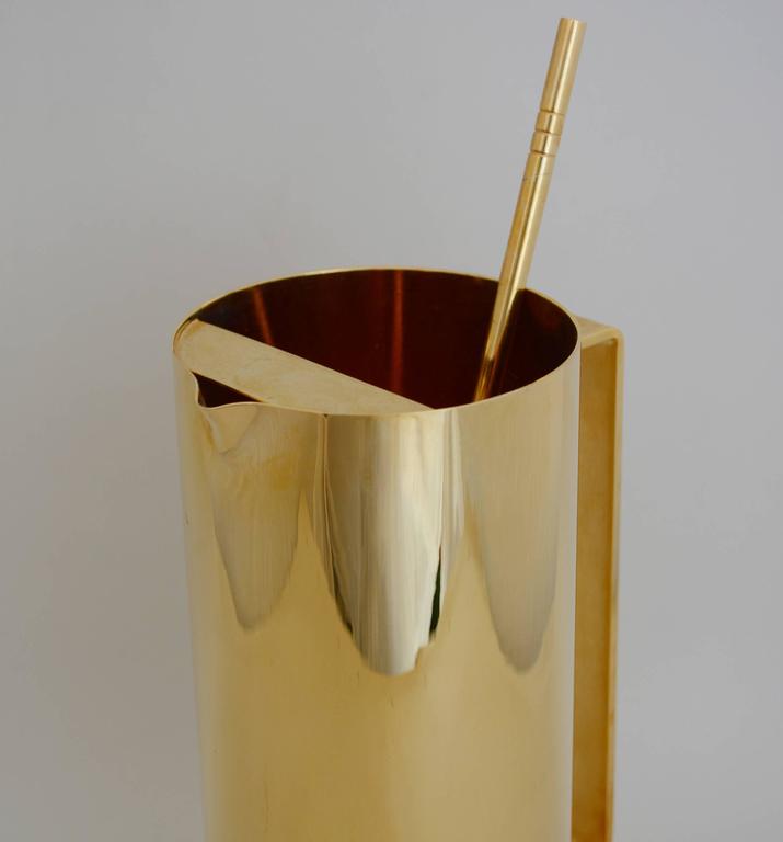 Gold Plated Modernist Cocktail Pitcher at 1stDibs