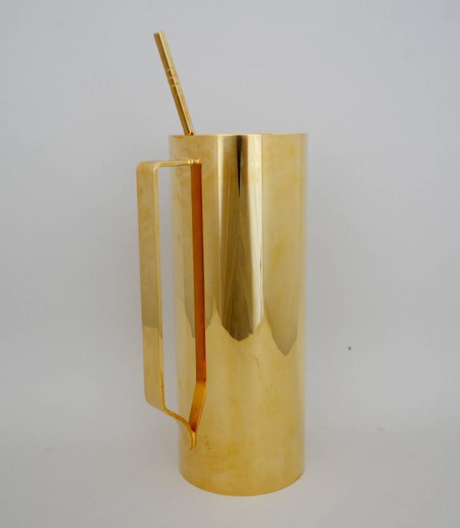 Gold Plated Modernist Cocktail Pitcher at 1stDibs