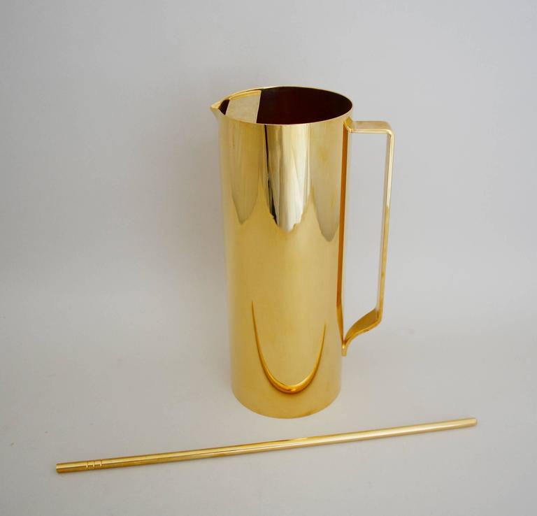 Gold Plated Modernist Cocktail Pitcher at 1stDibs