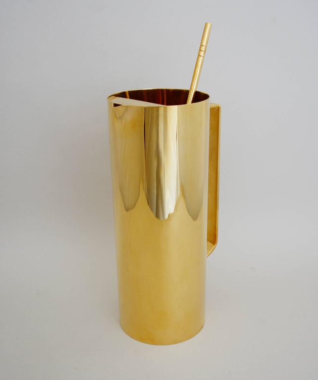 Gold Plated Modernist Cocktail Pitcher at 1stDibs