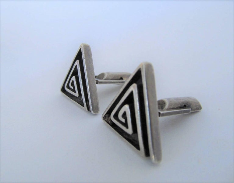 Sterling Cufflinks by Modernist Navajo Jeweler Kenneth Begay For Sale ...