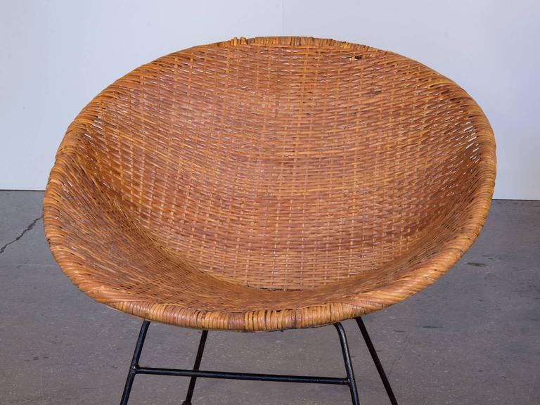 Pair of Mid-Century Rattan Scoop Chairs at 1stDibs