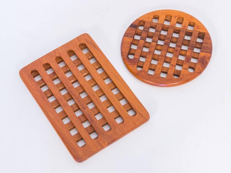 Pair of Danish Modern Lattice Trivets at 1stDibs