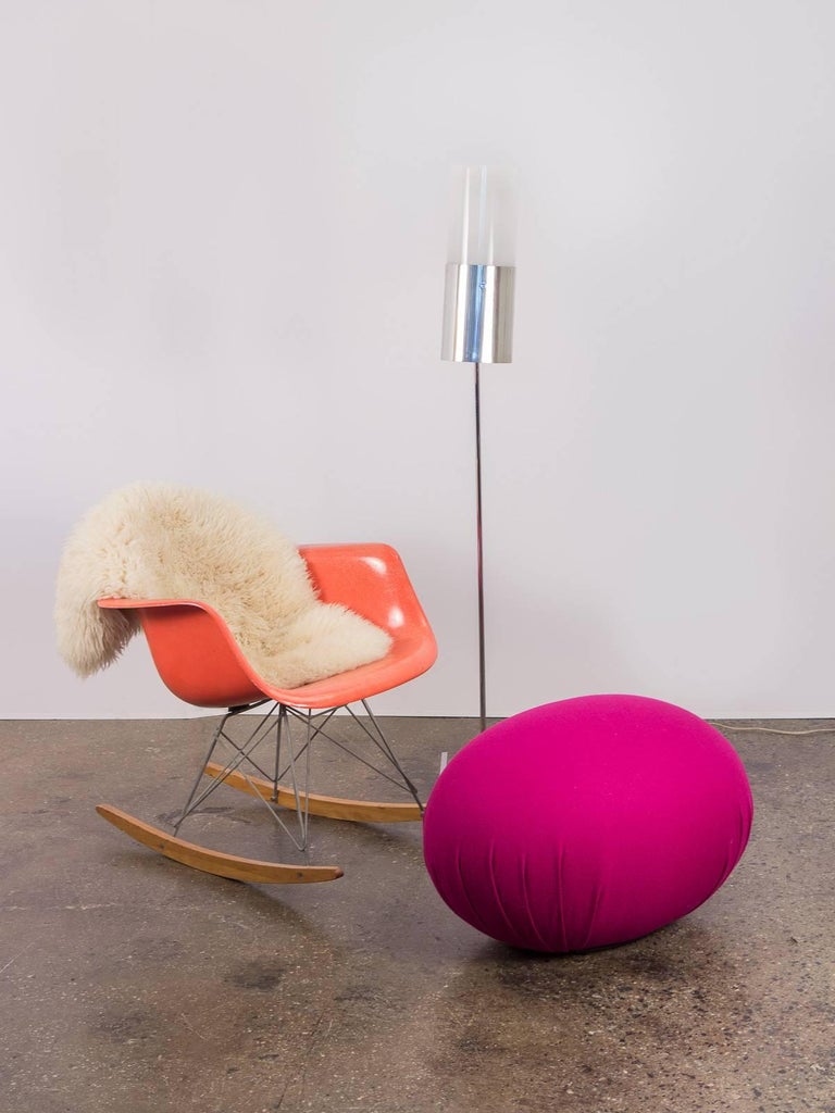 Eames Orange Armchair on Rocker Base For Sale at 1stDibs