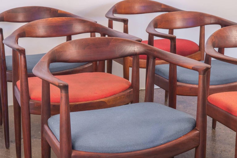 Set of Six Wegner Style Dining Armchairs for Edward Axel Roffman at 1stDibs
