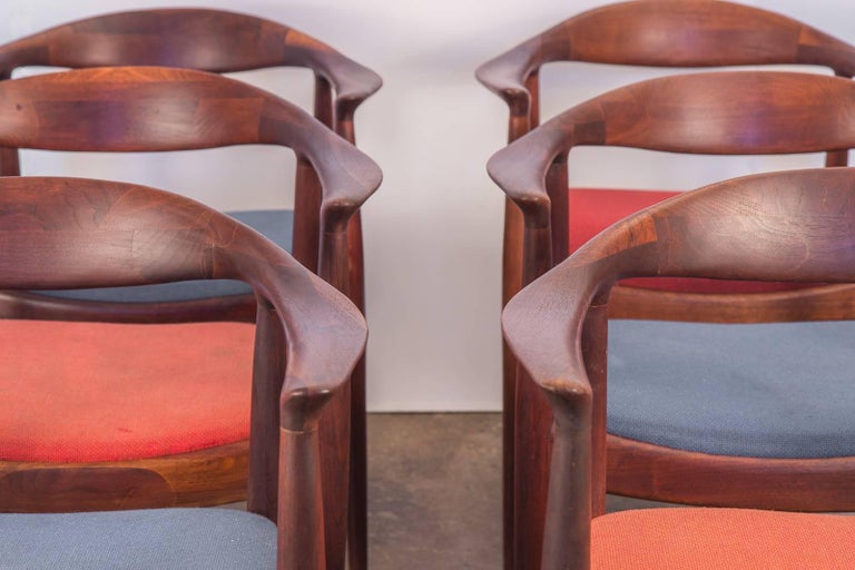 Set of Six Wegner Style Dining Armchairs for Edward Axel Roffman at 1stDibs