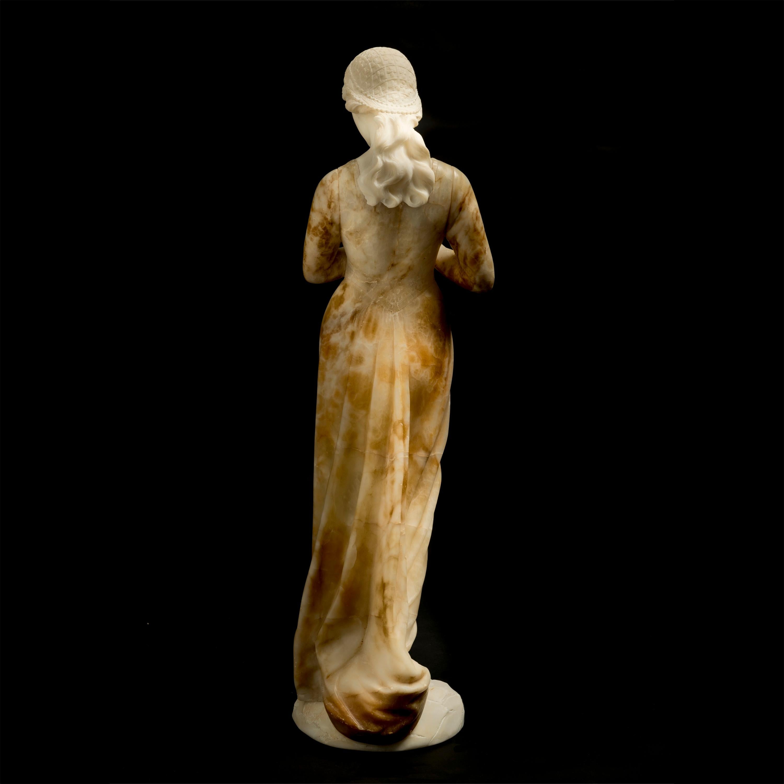 19th Century Italian Belle Époque Alabaster Sculpture by Emilio Fiaschi ...