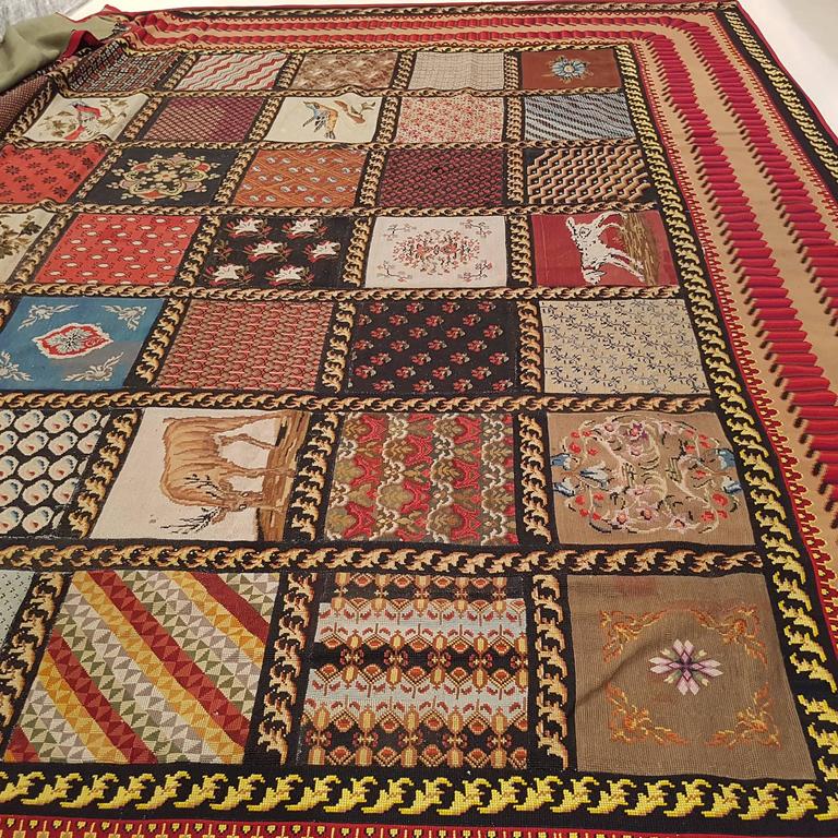 Fine Antique English Needlepoint Carpet at 1stDibs