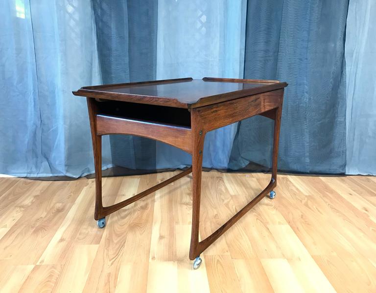 Uncommon J. Ingvar Jensen Rosewood Sliding-Top Bar Cart at 1stDibs ...