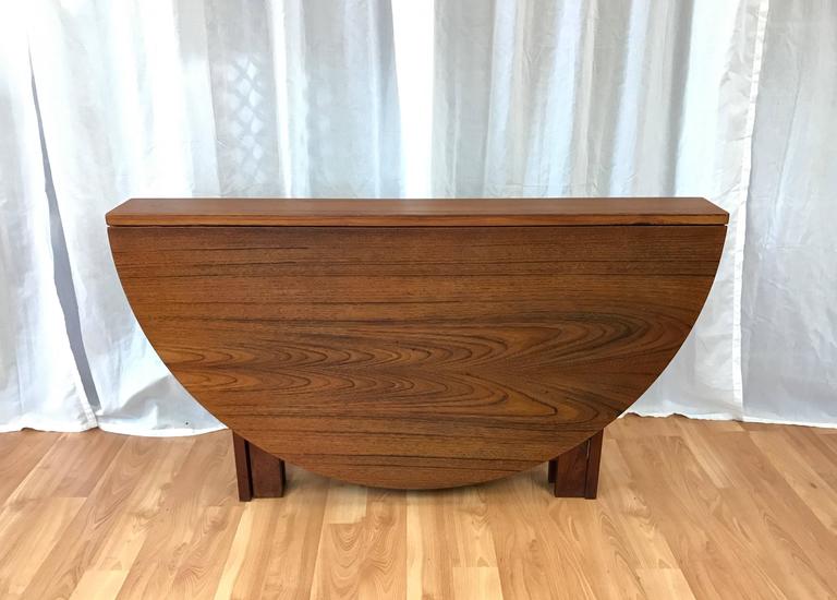 Mid-Century Scandinavian George III-Style Drop-Leaf Teak Table at ...