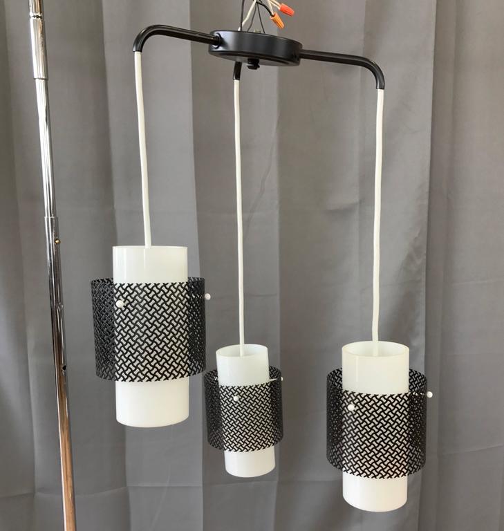 Mid-Century Modern Triple Pendant Ceiling Light Fixture For Sale at 1stDibs