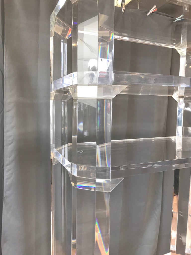 Towering Faceted Lucite Étagère at 1stDibs