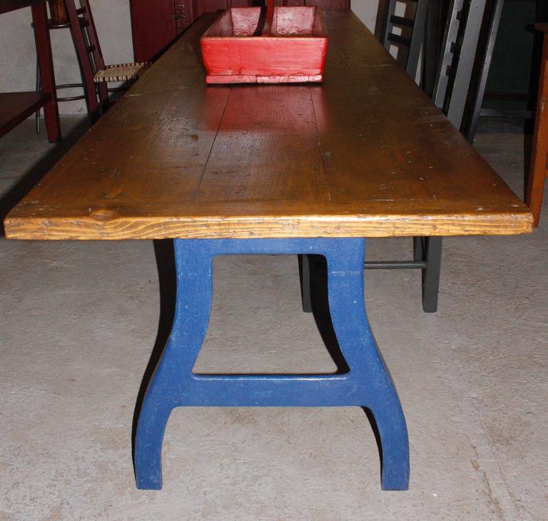 Long Industrial Work Table For Sale at 1stDibs
