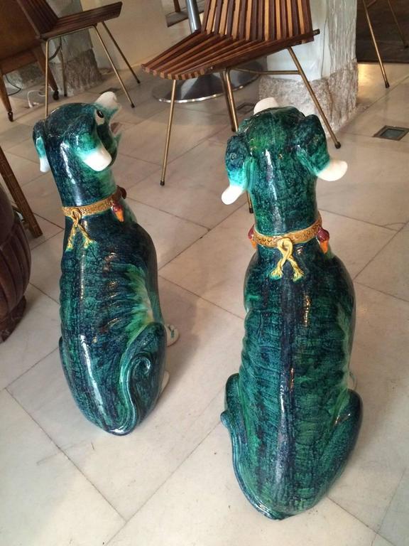Pair of ceramic dogs For Sale at 1stDibs